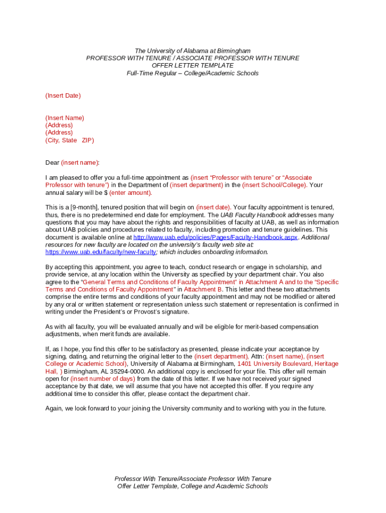 SW - Associate Professor/Full ProfessorTenure/Tenure Track Doc Template ...