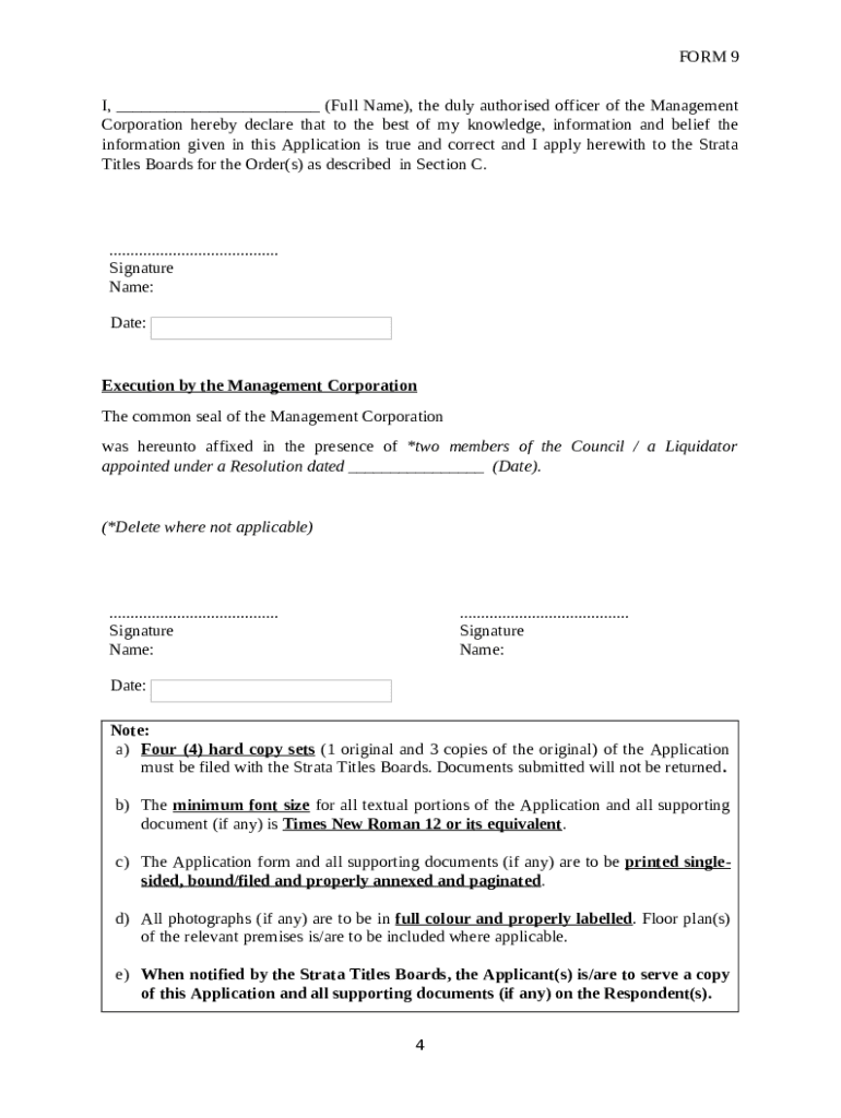Applications under Part VI of the BMSMA Doc Template | pdfFiller