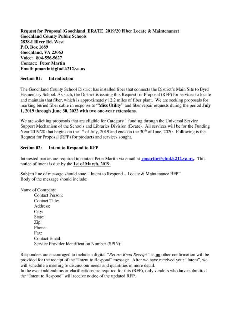 Fillable Online RFP-Fiber2019 Request for Proposal Fax Email Print ...