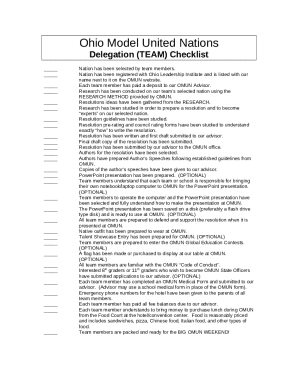 Delegation (TEAM) Checklist Doc Template | pdfFiller