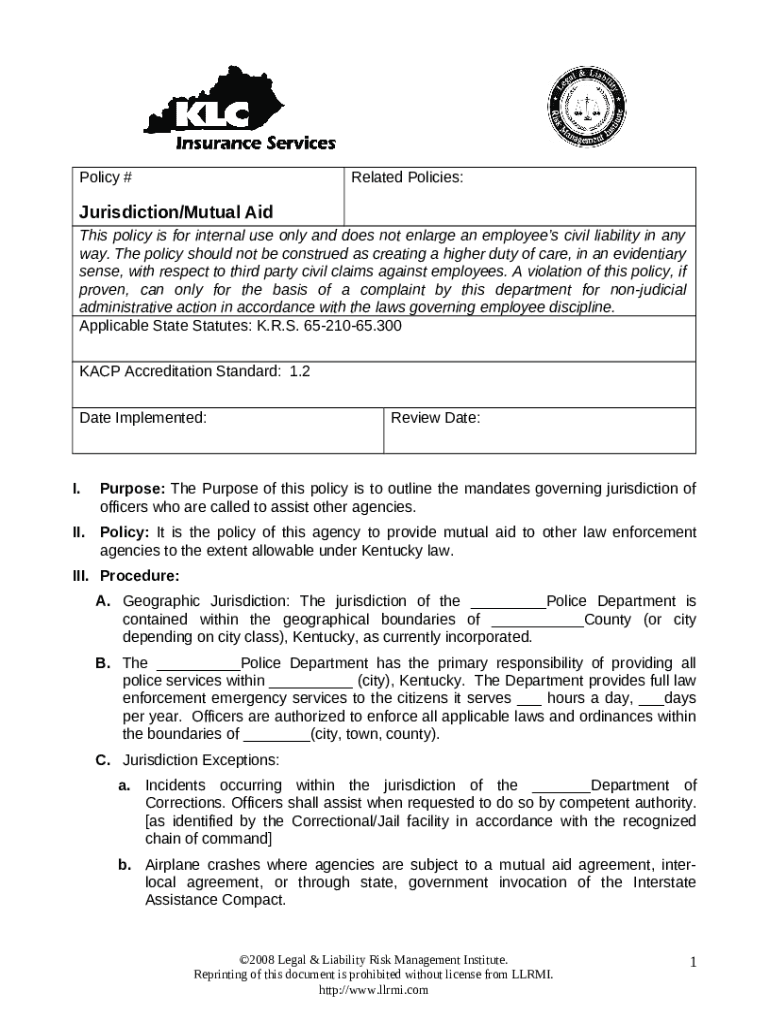 Law Enforcement Model Policies Doc Template | pdfFiller