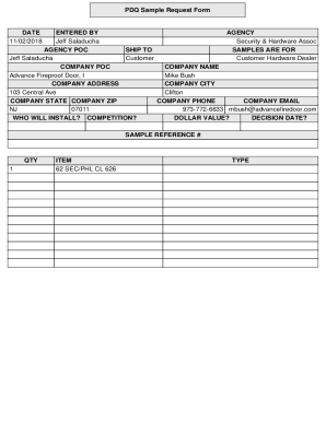 Fillable Online PDQ Sample Request Form Fax Email Print - pdfFiller