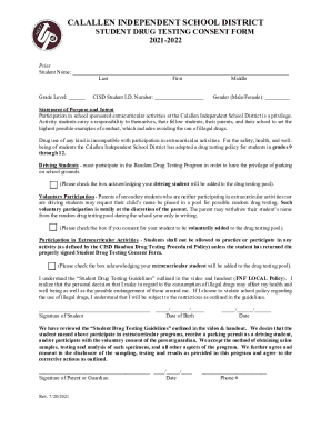 Fillable Online Drug Testing Information and Consent Form Fax Email ...