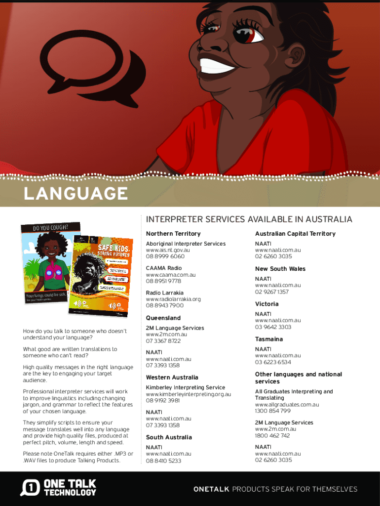 Fillable Online Aboriginal Interpreter Service - Promote and practice ...