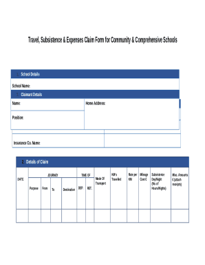 Daily Subsistence Allowance (DSA)ICSC Doc Template | pdfFiller