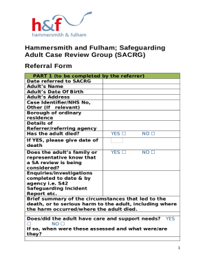 Safeguarding Adult Case Review Group (SACRG) referral Doc Template ...