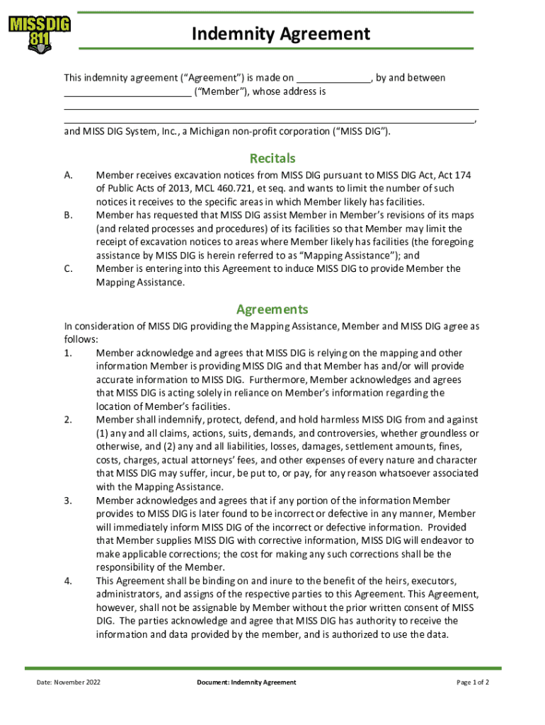 Fillable Online MISS DIG System, Inc.1 Membership Agreement Fax Email ...