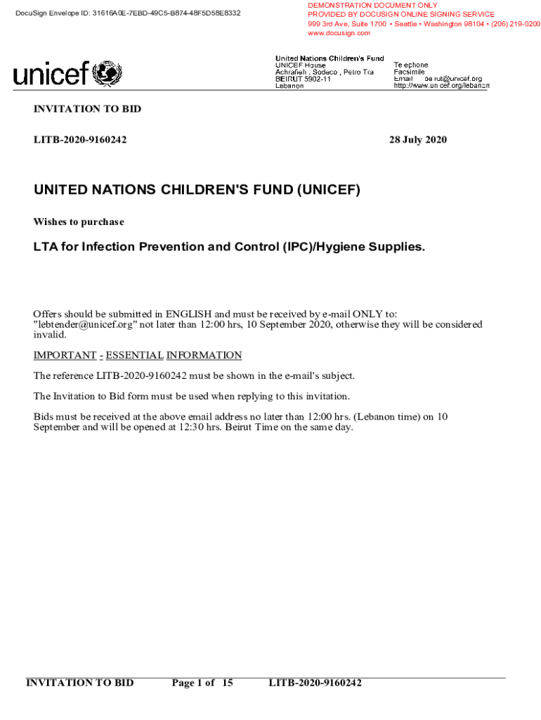 Fillable Online LTA for Infection Prevention and Control (IPC)/Hygiene ...