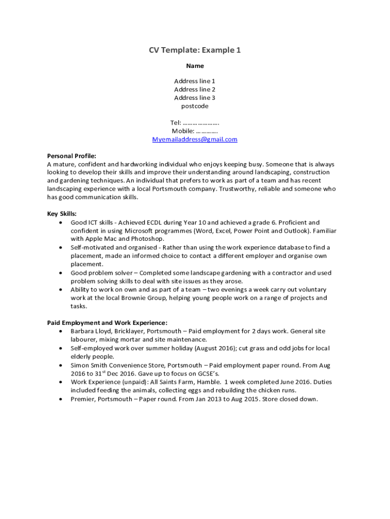 Fillable Online HOW TO WRITE A BRILLIANT CV! (CV Templates Included ...