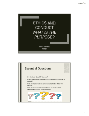 Fillable Online Ethics and Conduct What is the PURPOSE? Fax Email Print ...