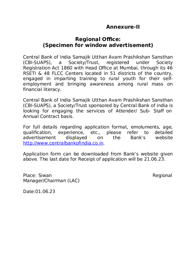 Annexure-II Regional Office: (Specimen for window ... Doc Template ...