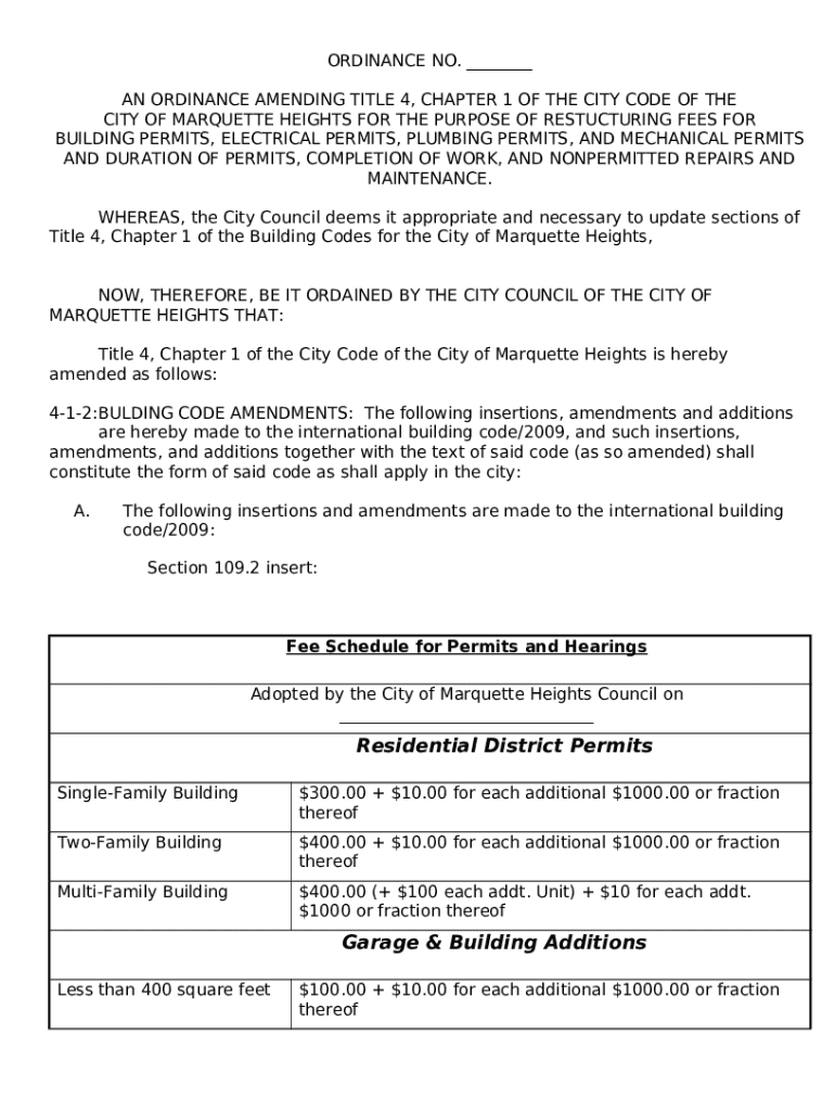 CODE OF ORDINANCES CITY OF MARQUETTE, MICHIGAN Doc Template | pdfFiller