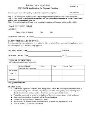 Fillable Online 2023-2024 Parking Permit Application Form Fax Email Print - pdfFiller