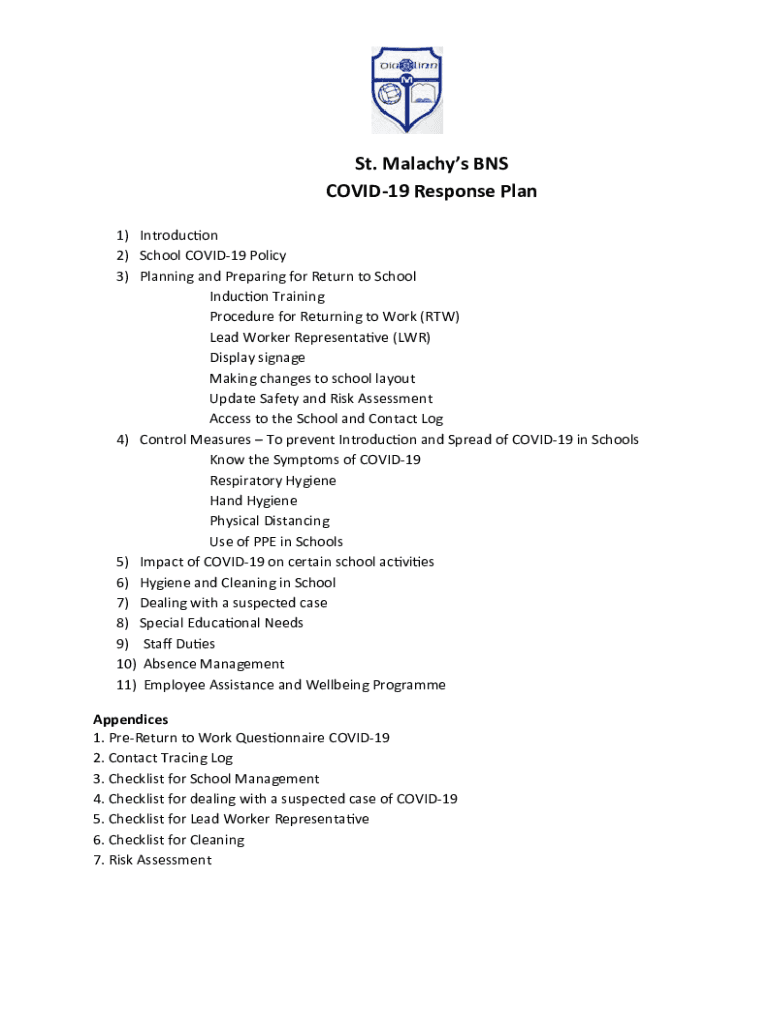 Fillable Online School Rules - St. Malachy's Boys' National School Fax ...