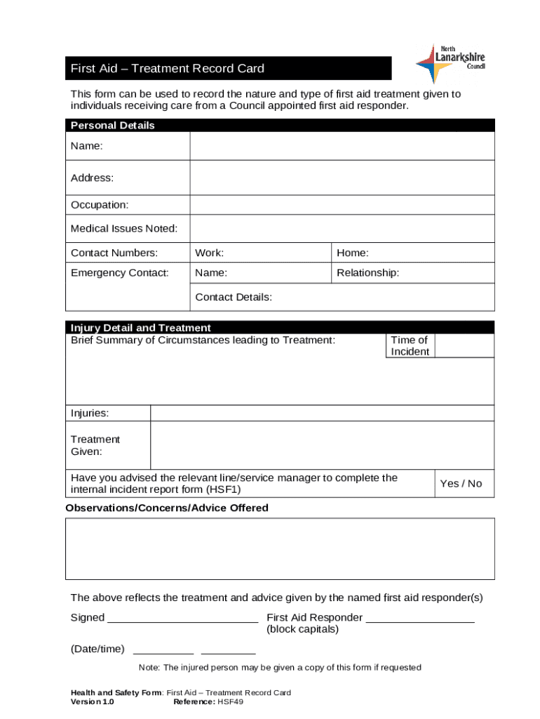 First Aid Records - Open Government Program Doc Template | pdfFiller