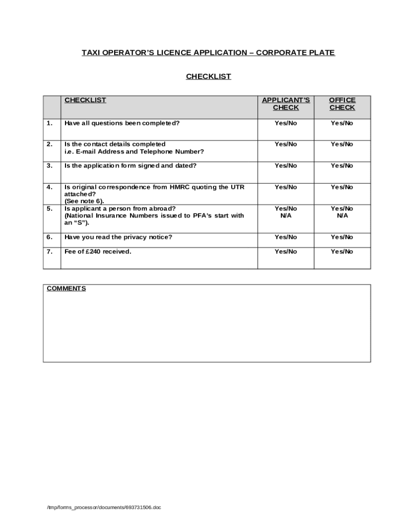 Assessing an application for a taxi operator licence Doc Template ...