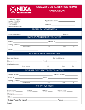 Fillable Online Commercial and Industrial Permits and Forms Fax Email ...