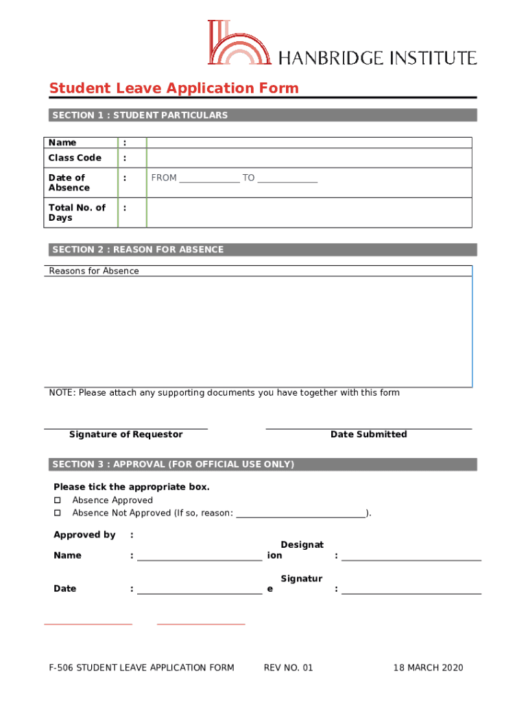 How to write an application for a class absence due ... Doc Template ...