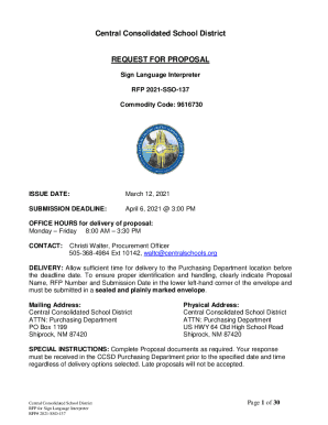 Fillable Online Request for Proposal RFP #20-12 Fax Email Print - pdfFiller