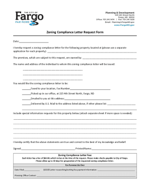 Fillable Online Compliance Letter/Zoning Letter Applications Fax Email ...