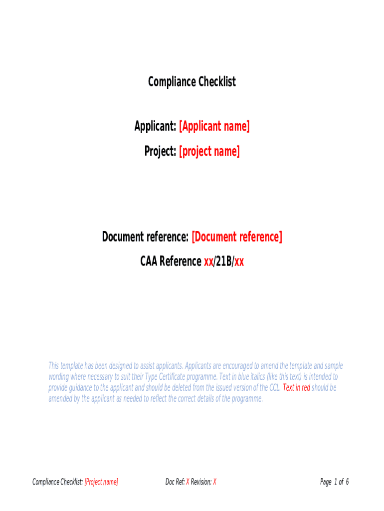 Appendix A: Compliance Checklist Template DOC 100 KB Doc Template ...