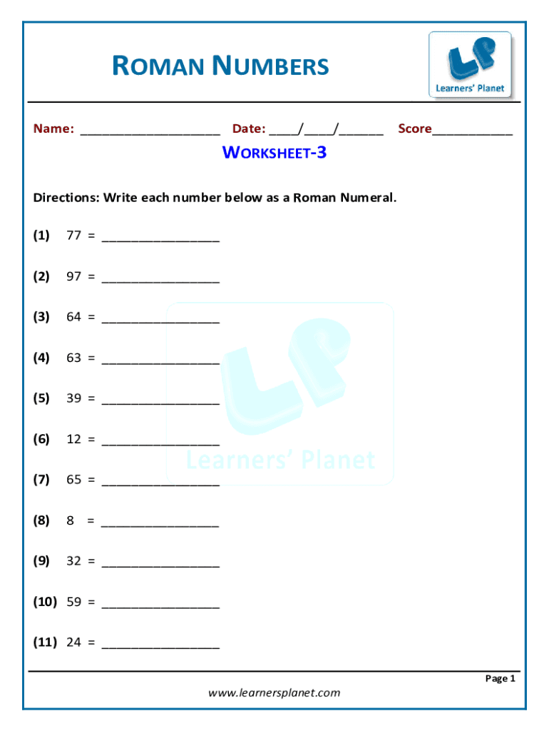 3999 Roman Numerals - Fill Online, Printable, Fillable, Blank | pdfFiller