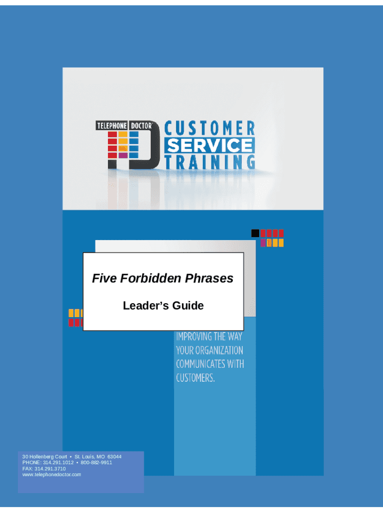 Five Forbidden Phrases of Customer Service Doc Template | pdfFiller