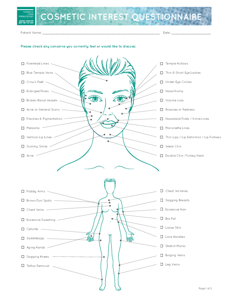 Fillable Online Medical Questionnaire - Cosmetic Laser Dermatology Fax ...