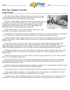 Fillable Online Reading comprehension - The New England Colonies.pdf ...