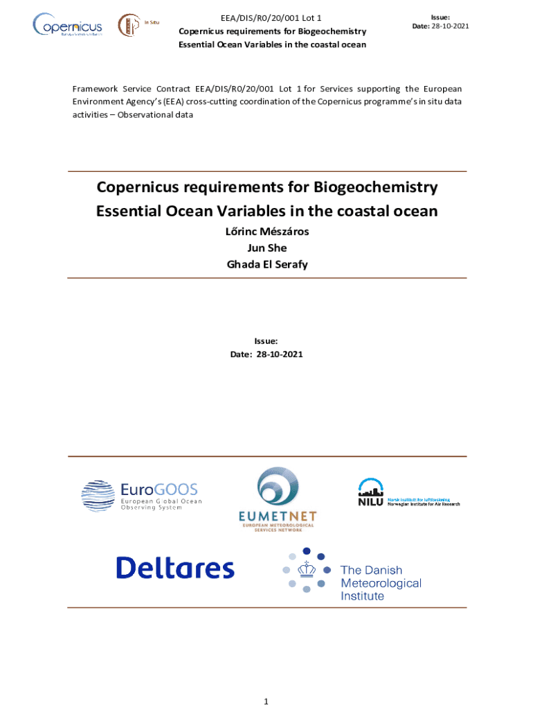 Fillable Online Status & future of the Copernicus In Situ Component. Fax Email Print - pdfFiller