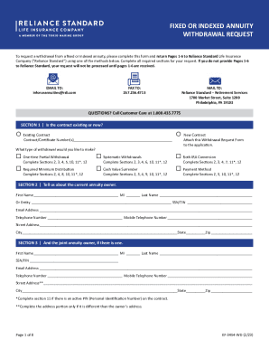 Fillable Online To request a withdrawal from a fixed or indexed annuity ...