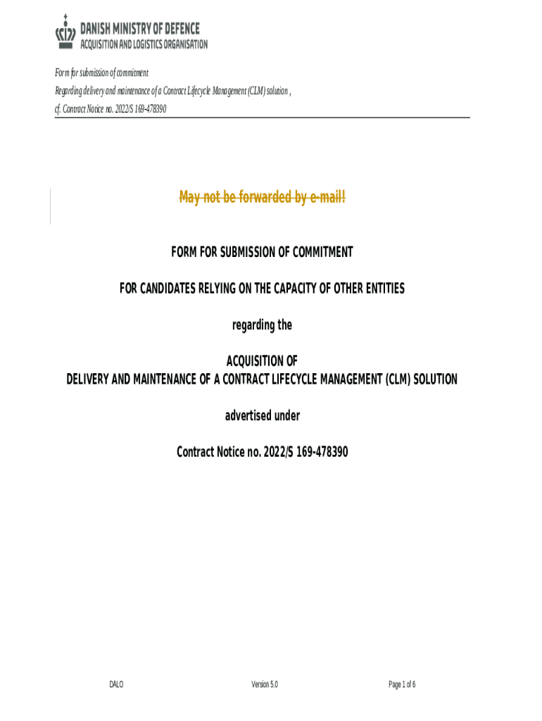 for submission of commitment Doc Template | pdfFiller