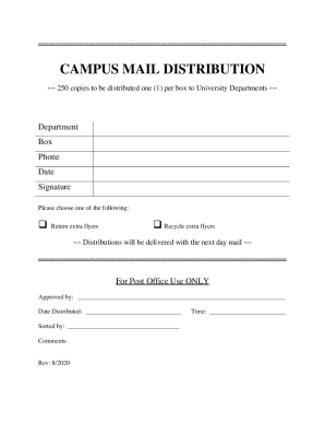 Fillable Online University Mail Services Informational Flyer: Campus ...