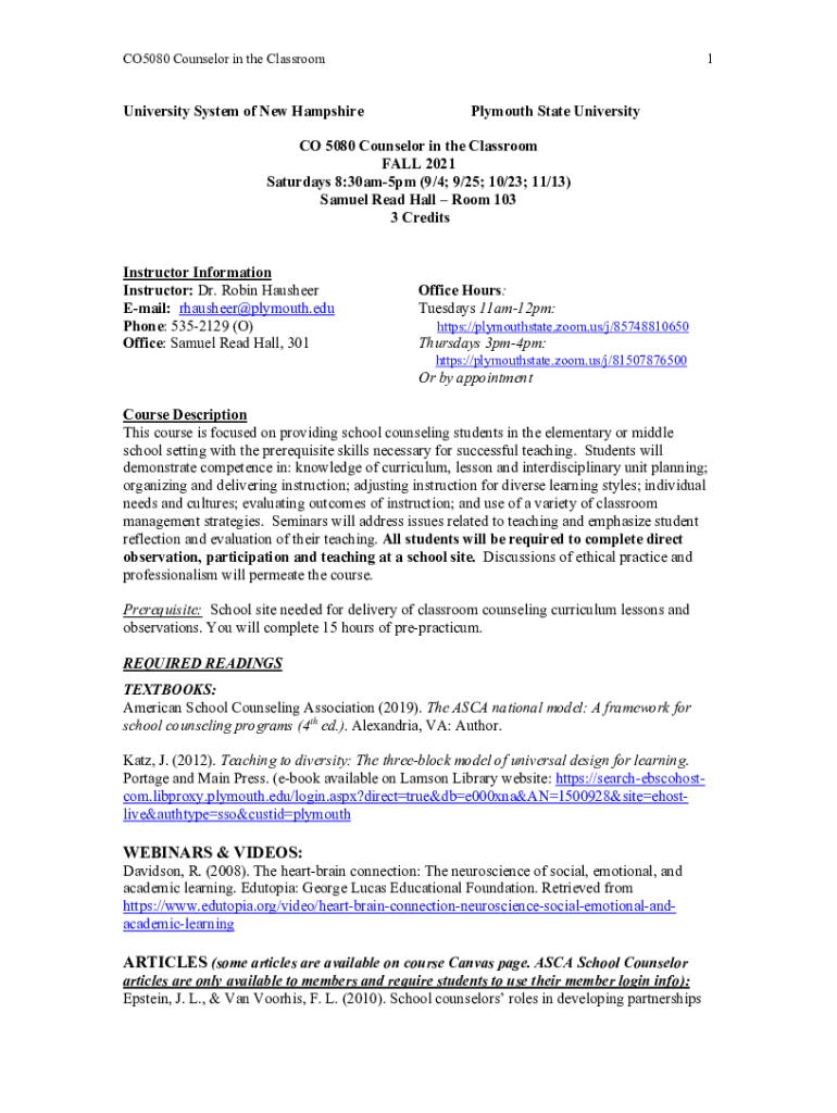 Fillable Online School Counseling (M.Ed.)Counselor Education and ...