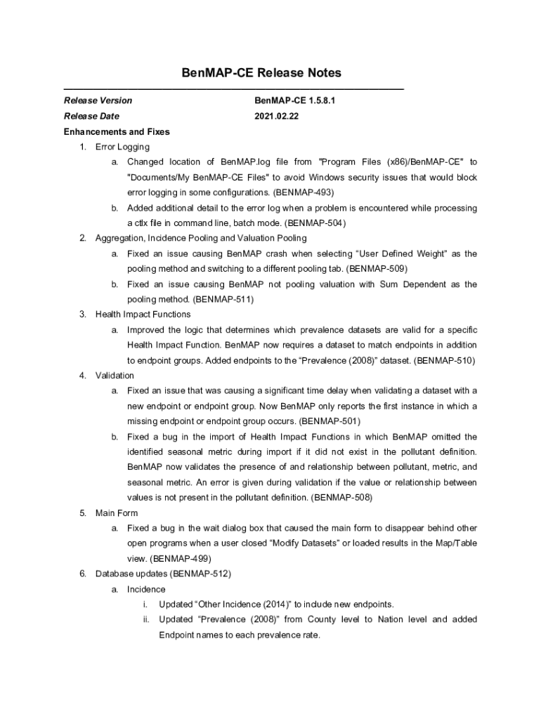 Fillable Online BenMAP-CE 1 Fax Email Print - pdfFiller