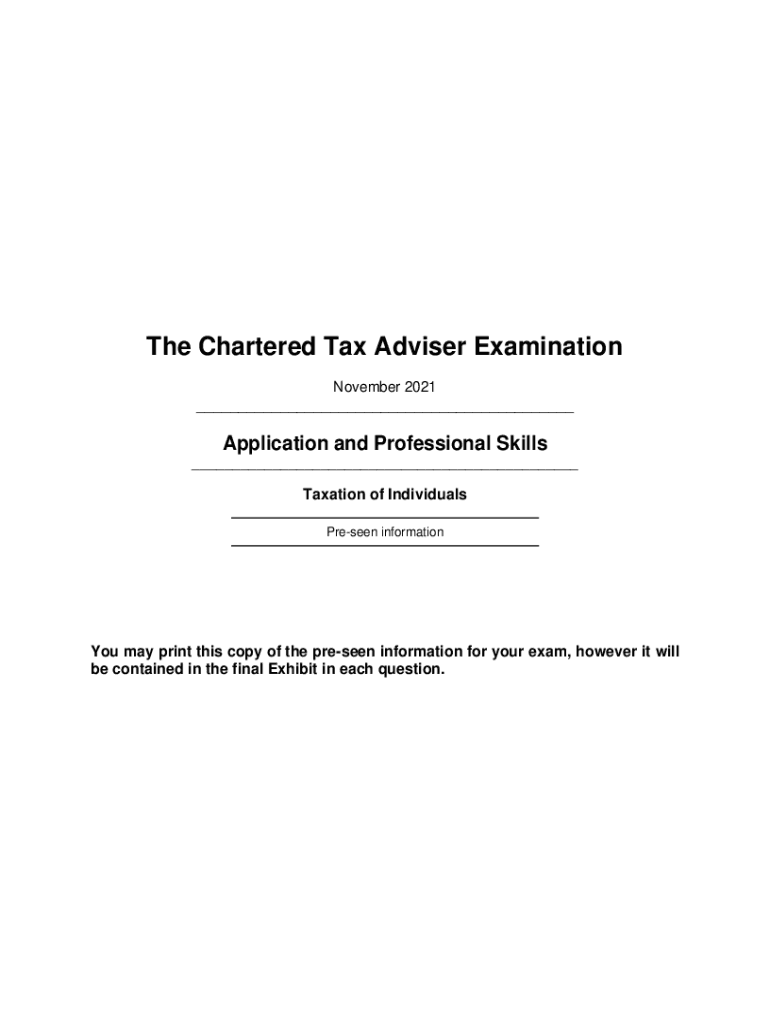 Fillable Online Chartered Tax Adviser (CTA) Frequently Asked Questions ...