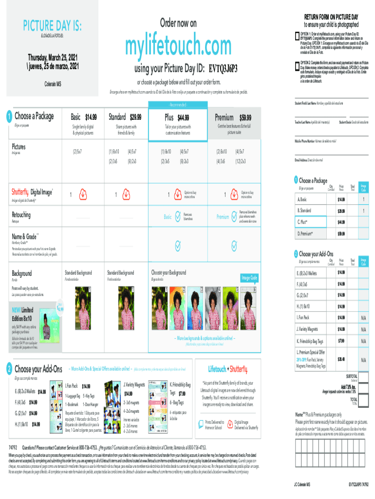 Completable En línea Lifetouch school photos have a logo printed on ...