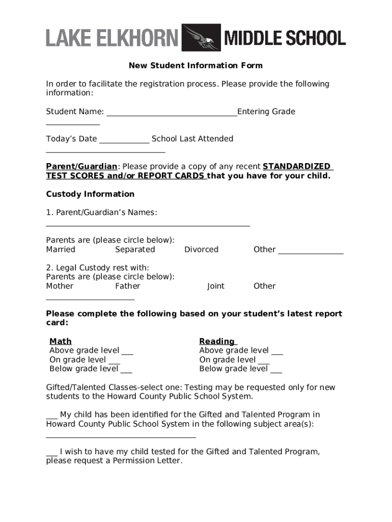 Student Ination Sibling Ination Parent/Guardian ... - lems hcpss Doc Template | pdfFiller