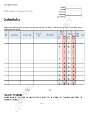 Restaurant Receiving Procedures - Inspection Checklist Doc Template ...