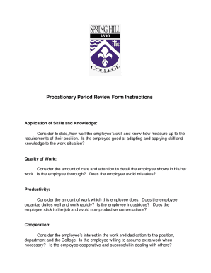 Fillable Online Probationary Period Review Form Instructions Fax Email ...