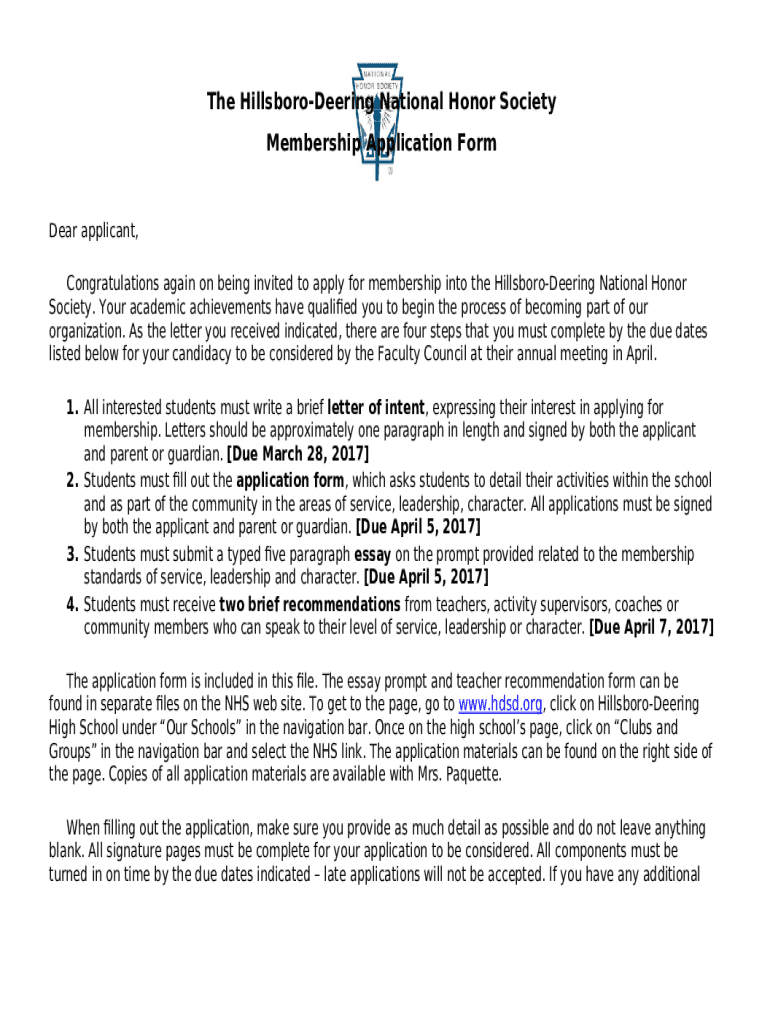 NHS Application , Part II: Student Activity Ination Doc Template | pdfFiller