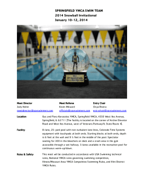 Fillable Online Springfield YMCA Swim Team 2022 SPY Snowball Invite ... Fax Email Print - pdfFiller