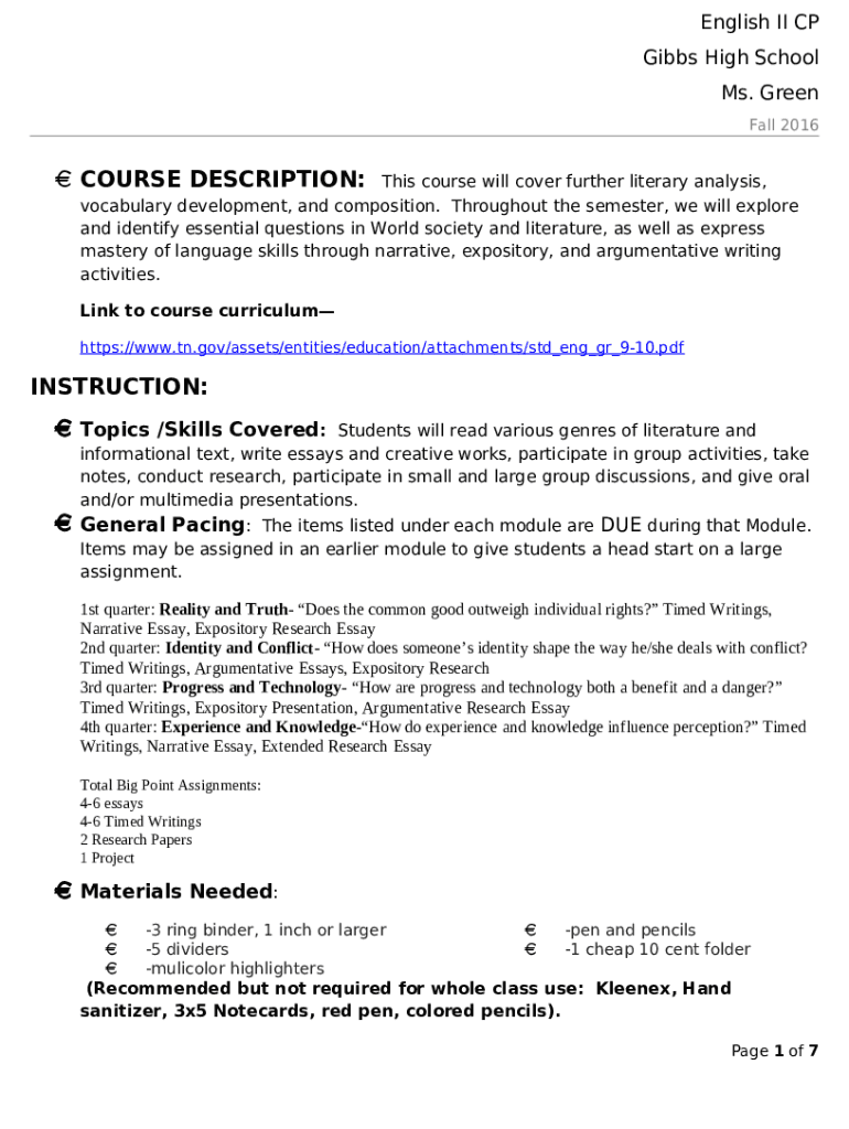 KCS C & I Department. Secondary Syllabus Template Doc Template | pdfFiller
