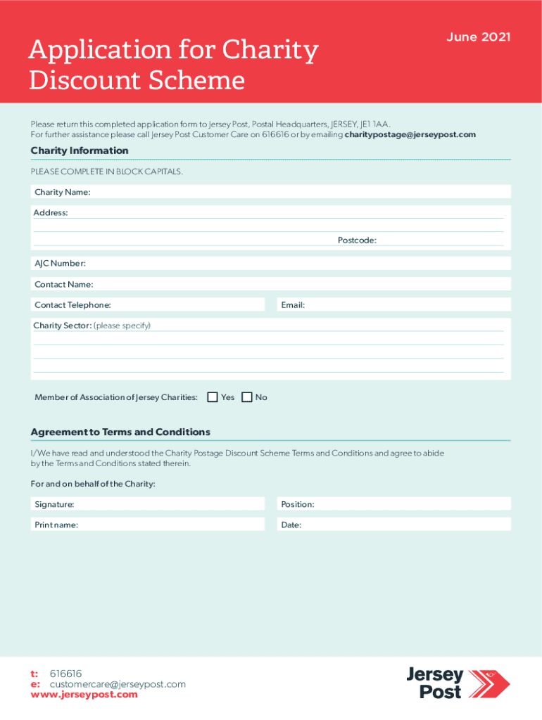 Fillable Online Application for Charity Discount Scheme Fax Email Print ...