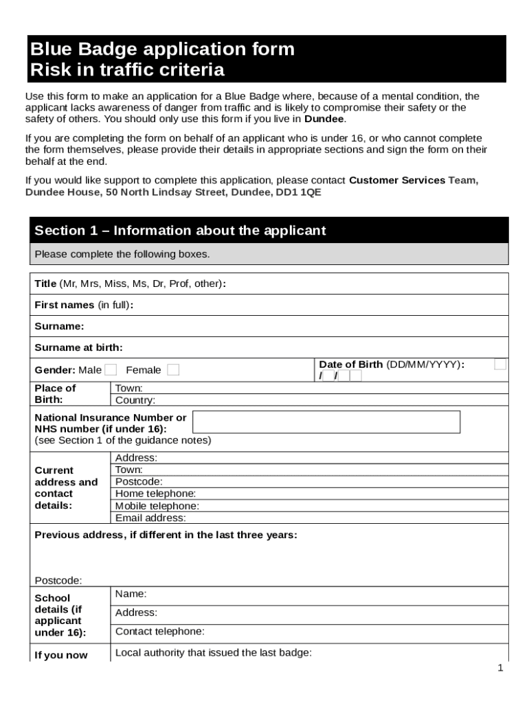 Applying for a Blue Badge with invisible (hidden) disabilities Doc ...