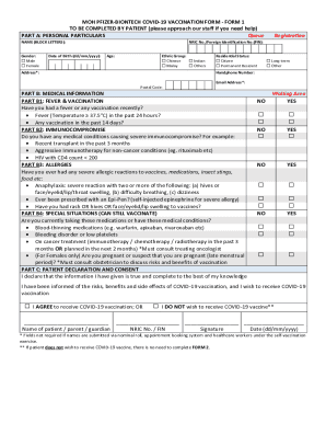 Fillable Online MOH PFIZER-BIONTECH COVID-19 VACCINATION FORM Fax Email ...