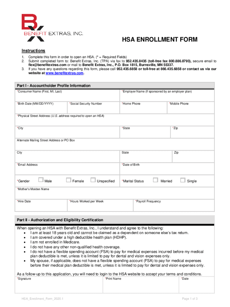 Fillable Online 2022-hsa-benefit-and-enrollment-form. ... Fax Email ...