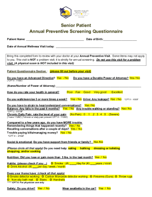 Fillable Online Your Medicare Annual Wellness Visit ... Fax Email Print - pdfFiller