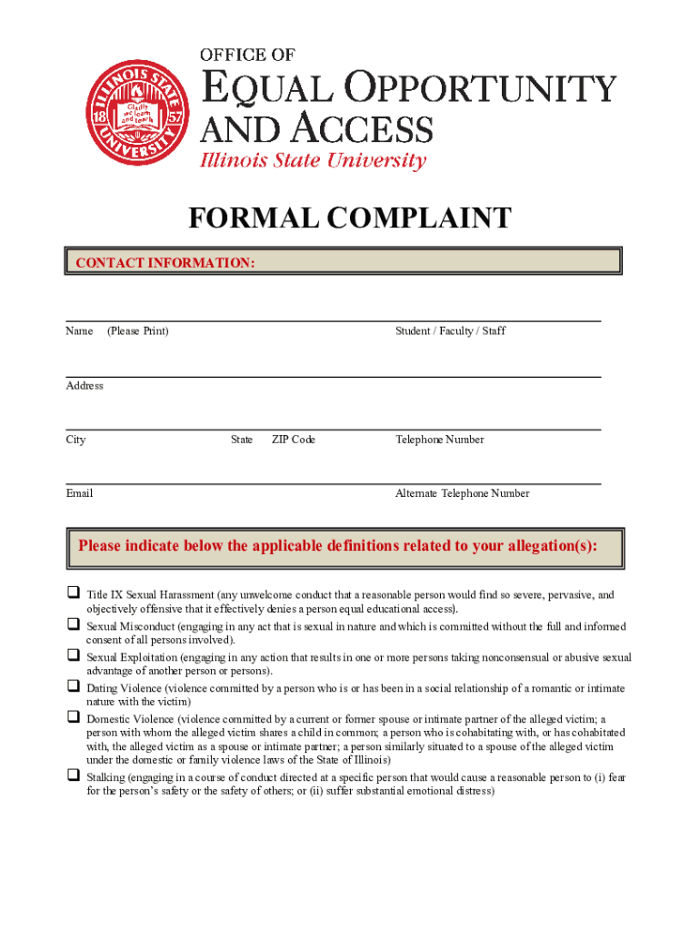 Fillable Online Interim Grievance Process for Formal Complaints of Title IX ... Fax Email Print ...