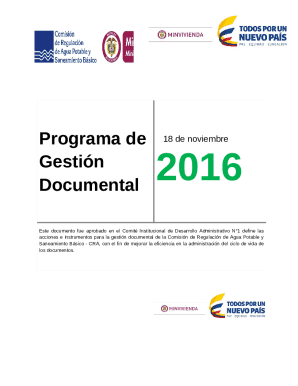 PROGRAMA DE GESTIN DOCUMENTAL - PGD Doc Template | pdfFiller